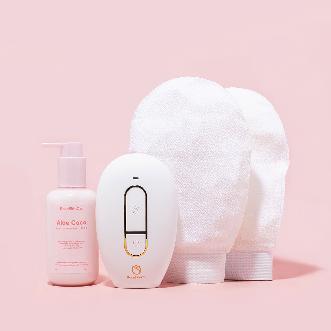 Silky Smooth Routine (Lumi + 2 Gloves + Lotion) – RoseSkinCo.