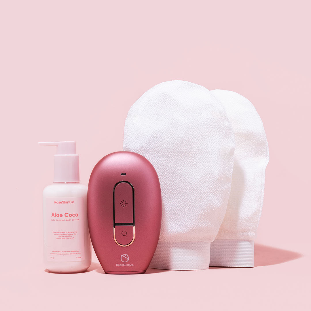 Silky Smooth Routine (Lumi + 2 Gloves + Lotion) – RoseSkinCo.